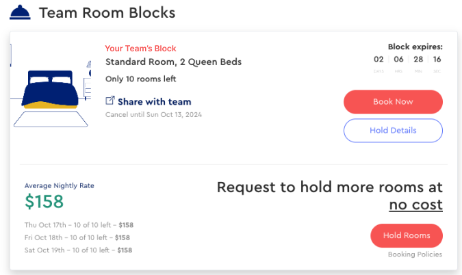 View or Edit an Existing Hotel Room Block – EventConnect